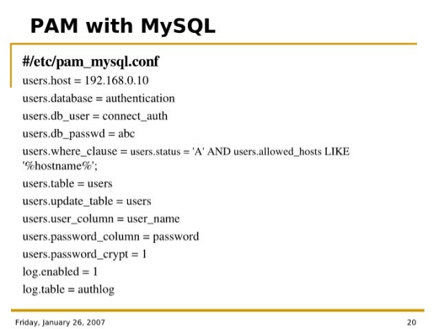 Authentication Modules For Linux - PAM Architecture