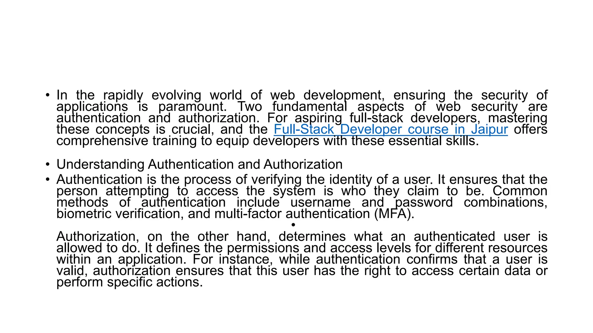 Authentication and Authorization in jaipur | PPTX