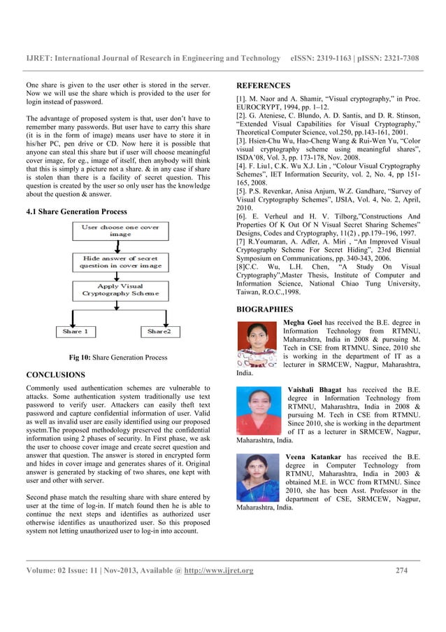 Authentication framework using visual cryptography | PDF