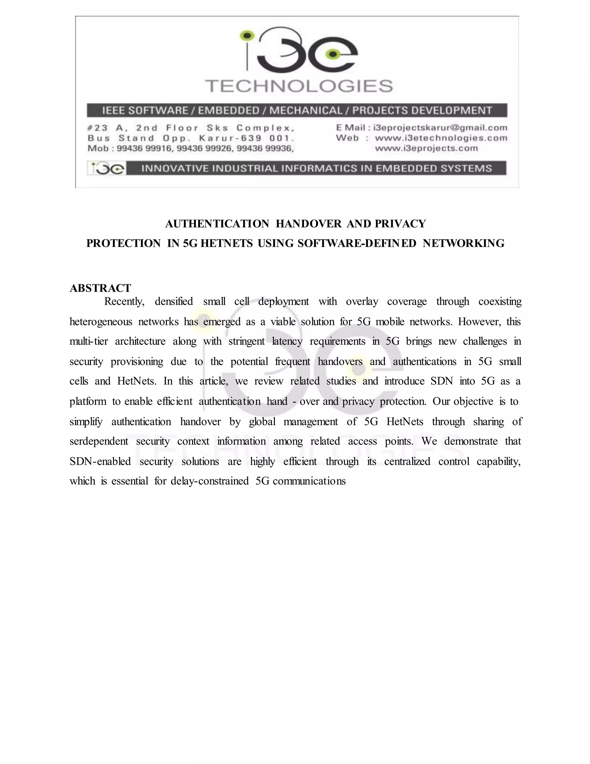 Authentication Handover And Privacy Protection In 5g Hetnets Using Software Defined Networking Pdf