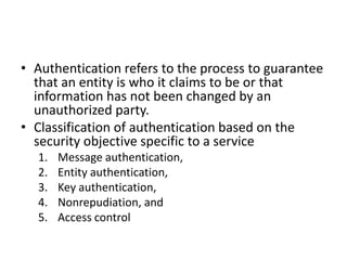 Authentication in IoTProtocol mainly used in cryptography and network security. .pptx