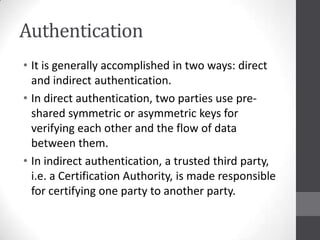 Authentication in manet | PPT