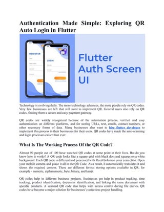 Authentication Made Simple - Exploring QR Auto Login in Flutter.pdf
