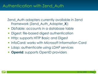 Authentication with zend framework | PPT