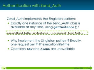 Authentication with zend framework | PPT