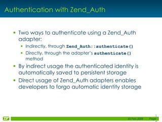 Authentication with zend framework | PPT