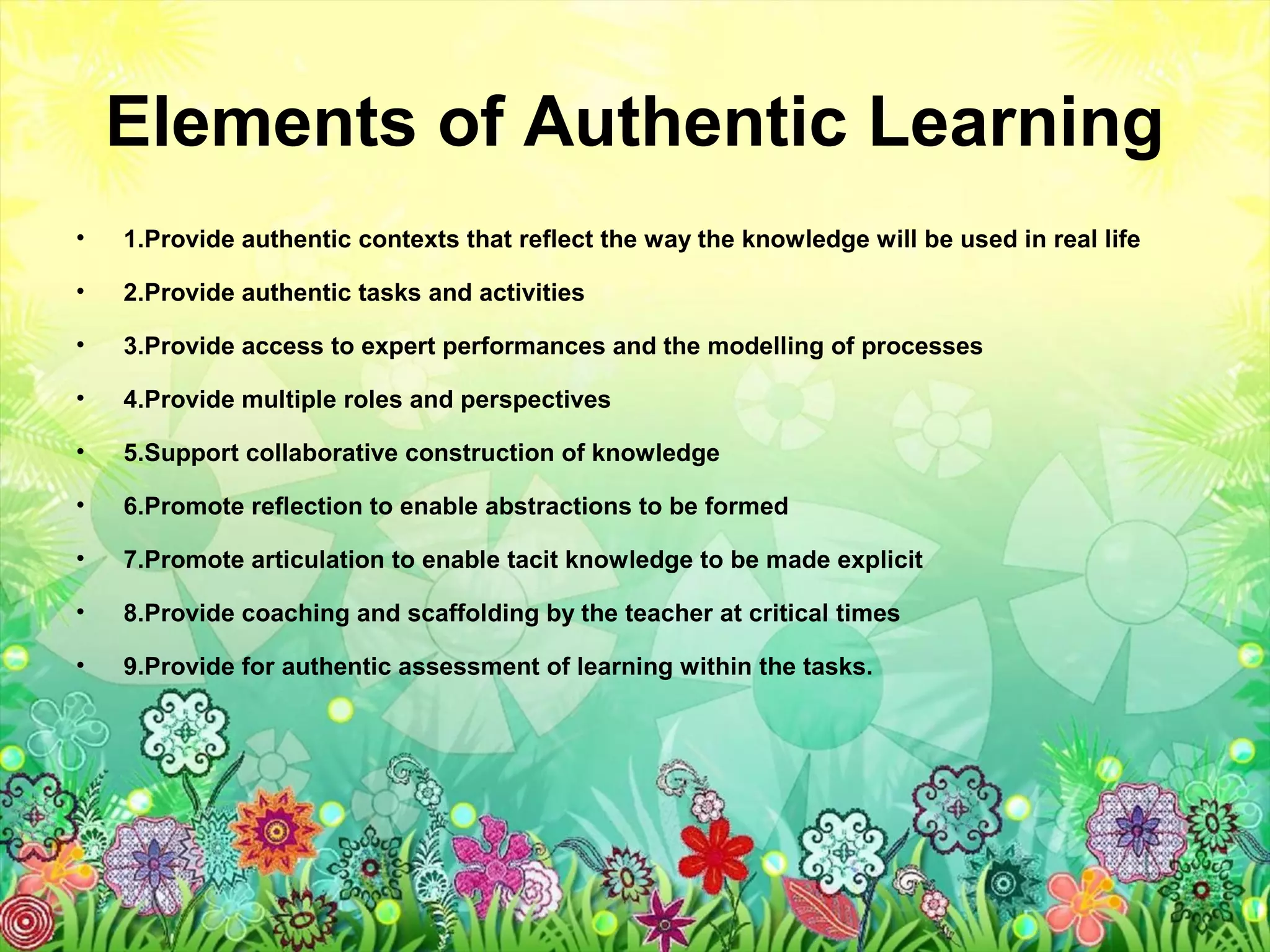 Authentic & experiential learning | PPT