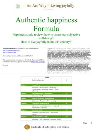 Authentic happiness formula | PDF