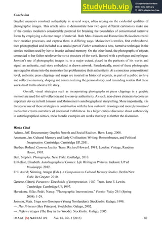 Authenticity In Graphic Memoirs. Two Nordic Examples | PDF