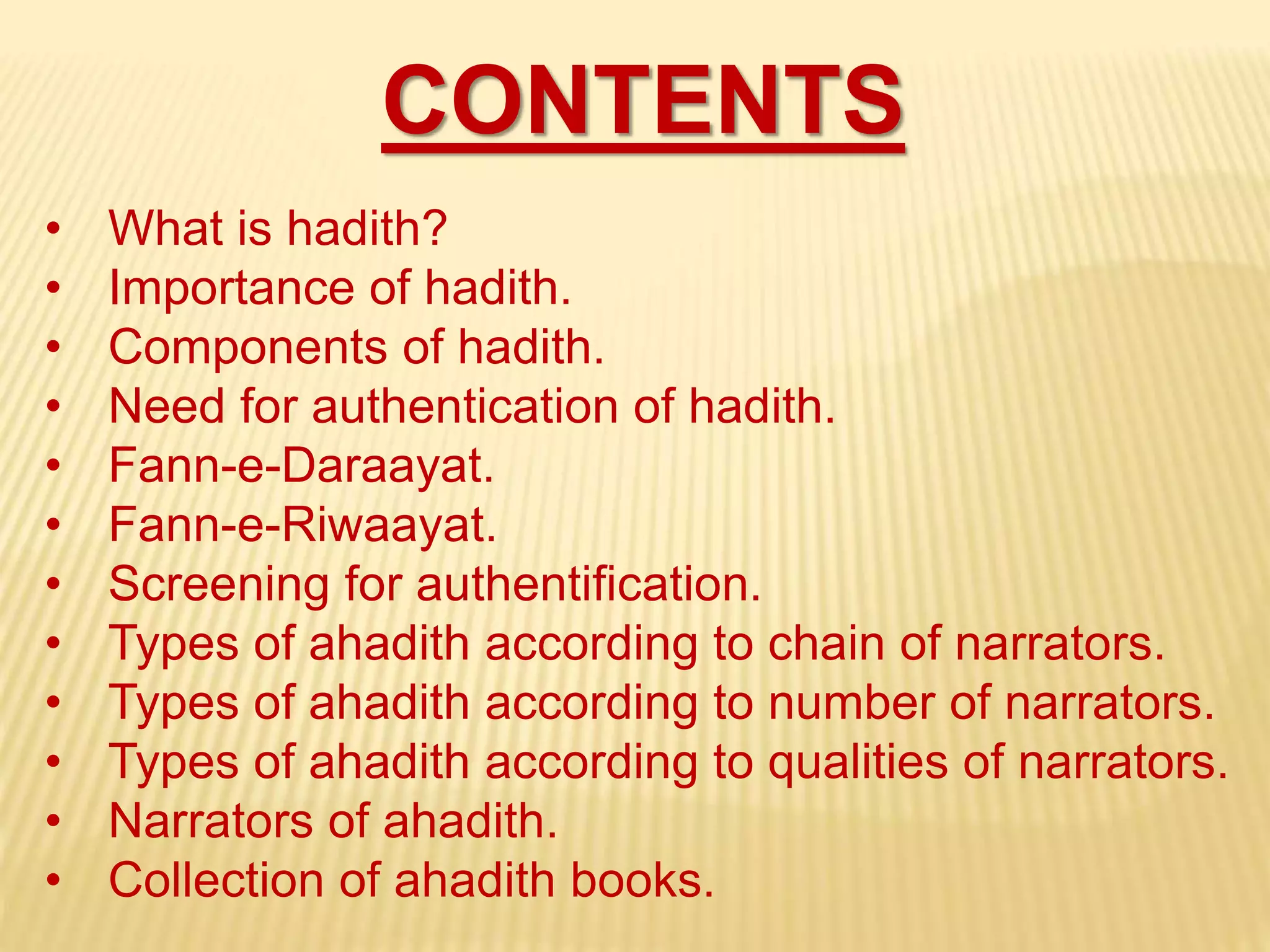 Authenticity of ahadith | PPTX