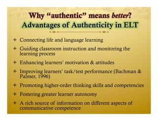 Understanding Authenticity in Language Teaching & Assessment | PDF