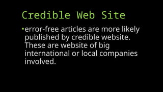 Authenticity Verification of Information from the Web slides | PPTX
