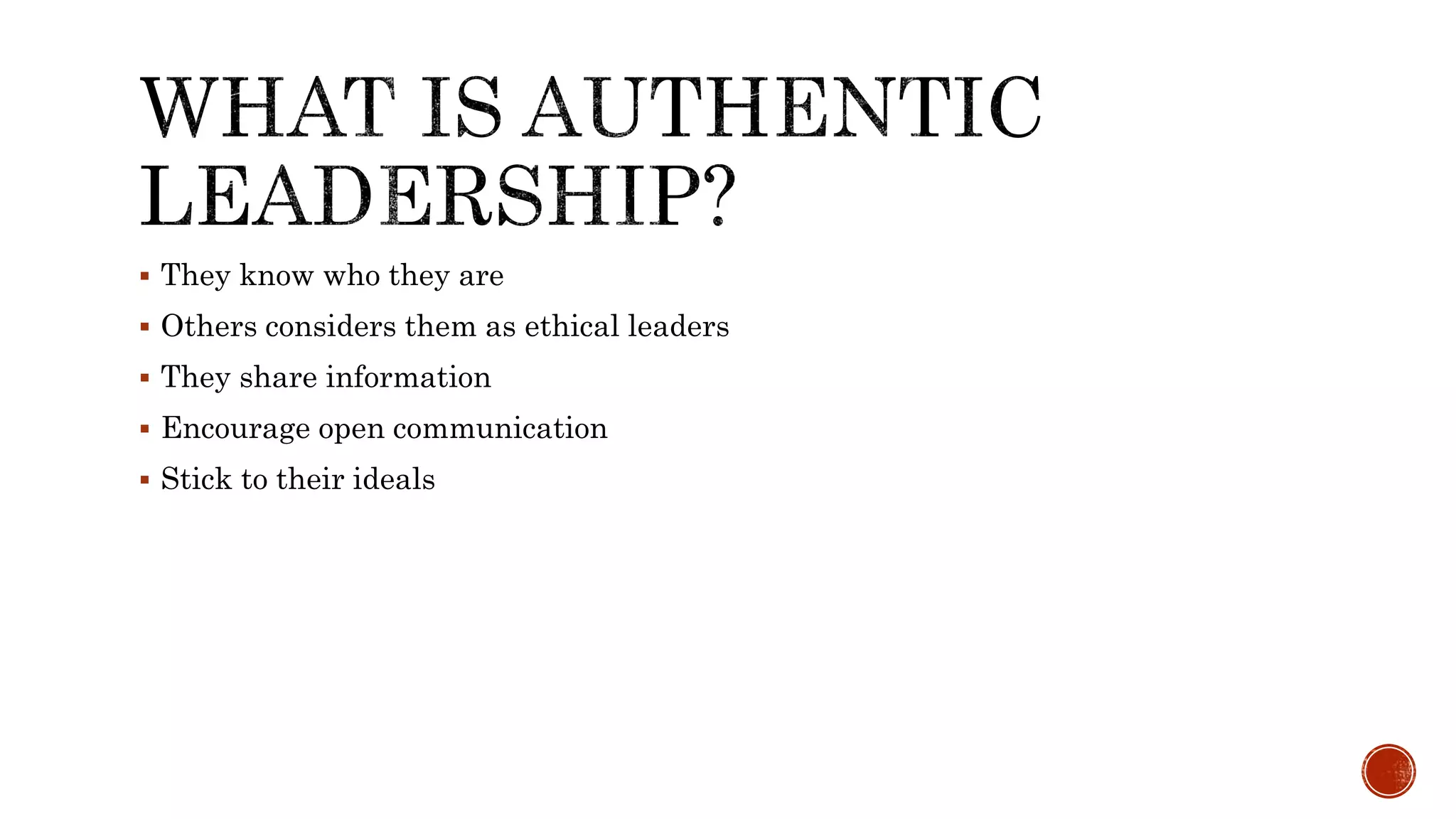 Authentic leadership | PPTX