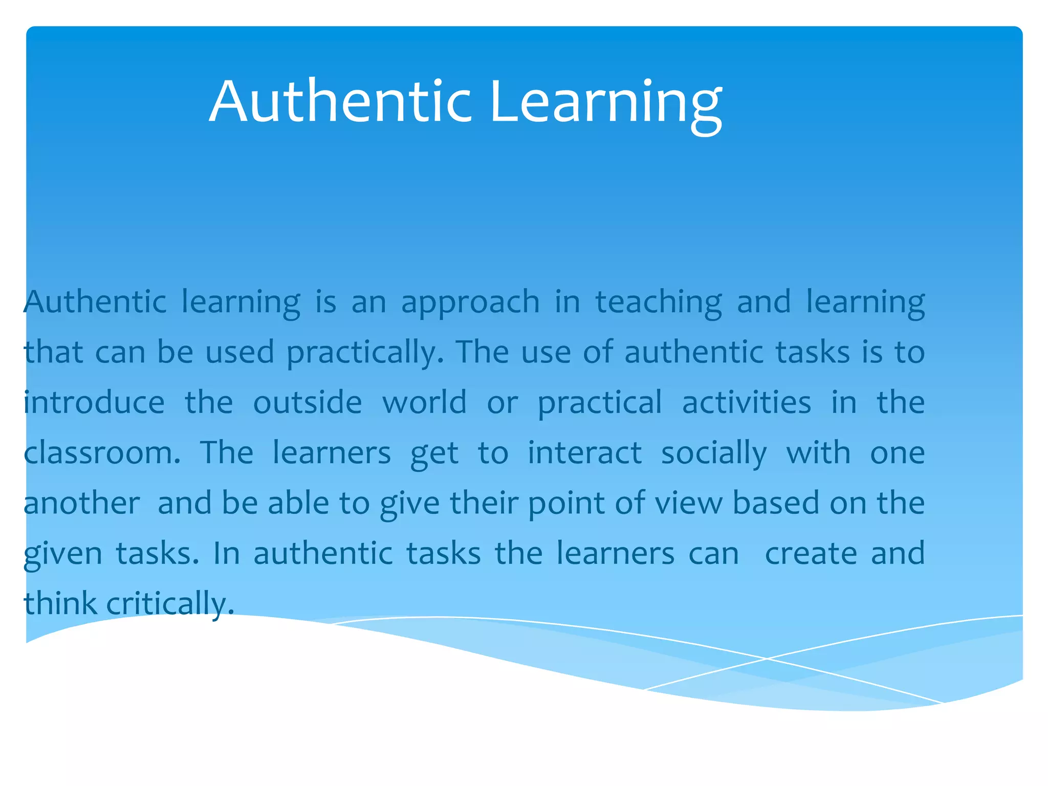 Authentic learning | PPTX