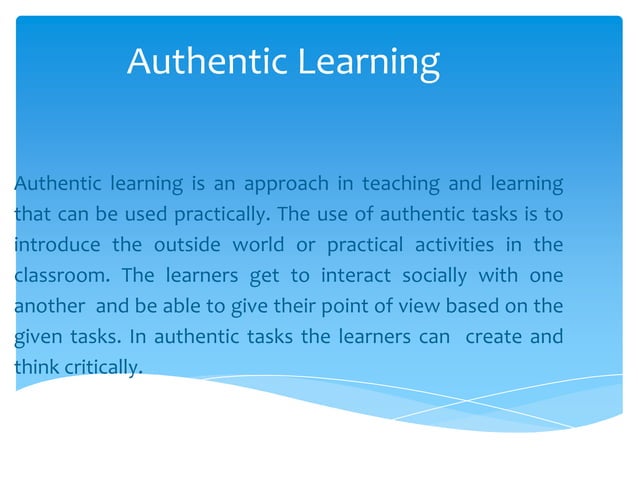 Authentic learning | PPTX