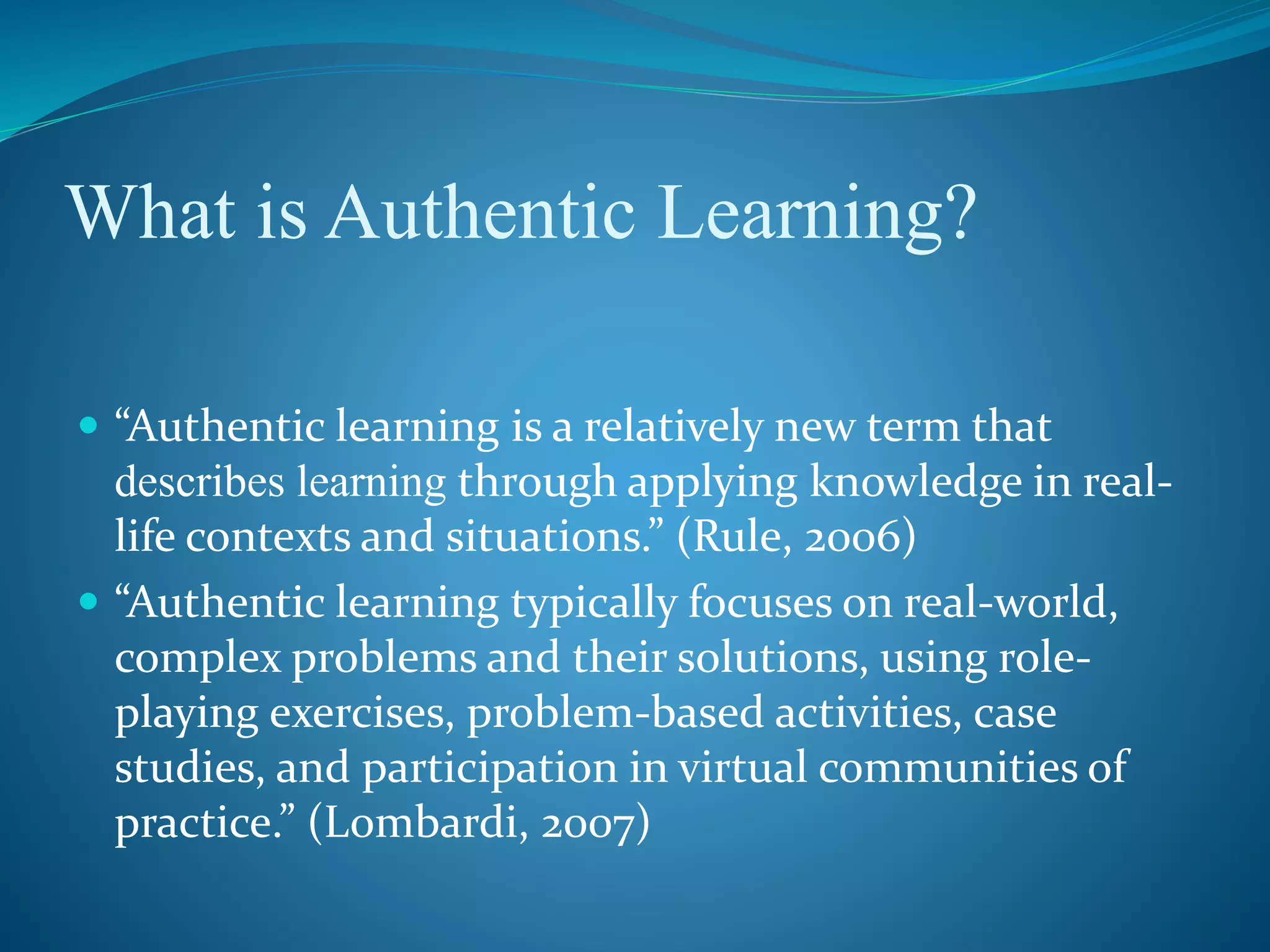 Authentic learning | PPTX