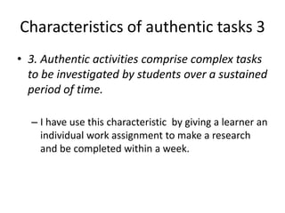 Authentic learning activity | PPT
