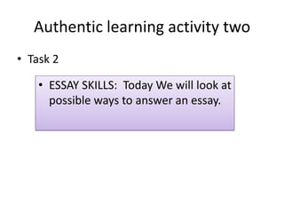 Authentic learning activity | PPT
