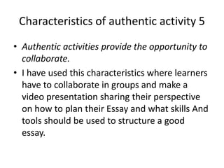 Authentic learning activity | PPT