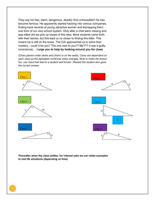 Lesson plan on Pythagoras and Introduction to Euclidean Geometry | DOC