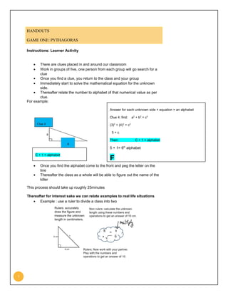 Lesson plan on Pythagoras and Introduction to Euclidean Geometry | DOC