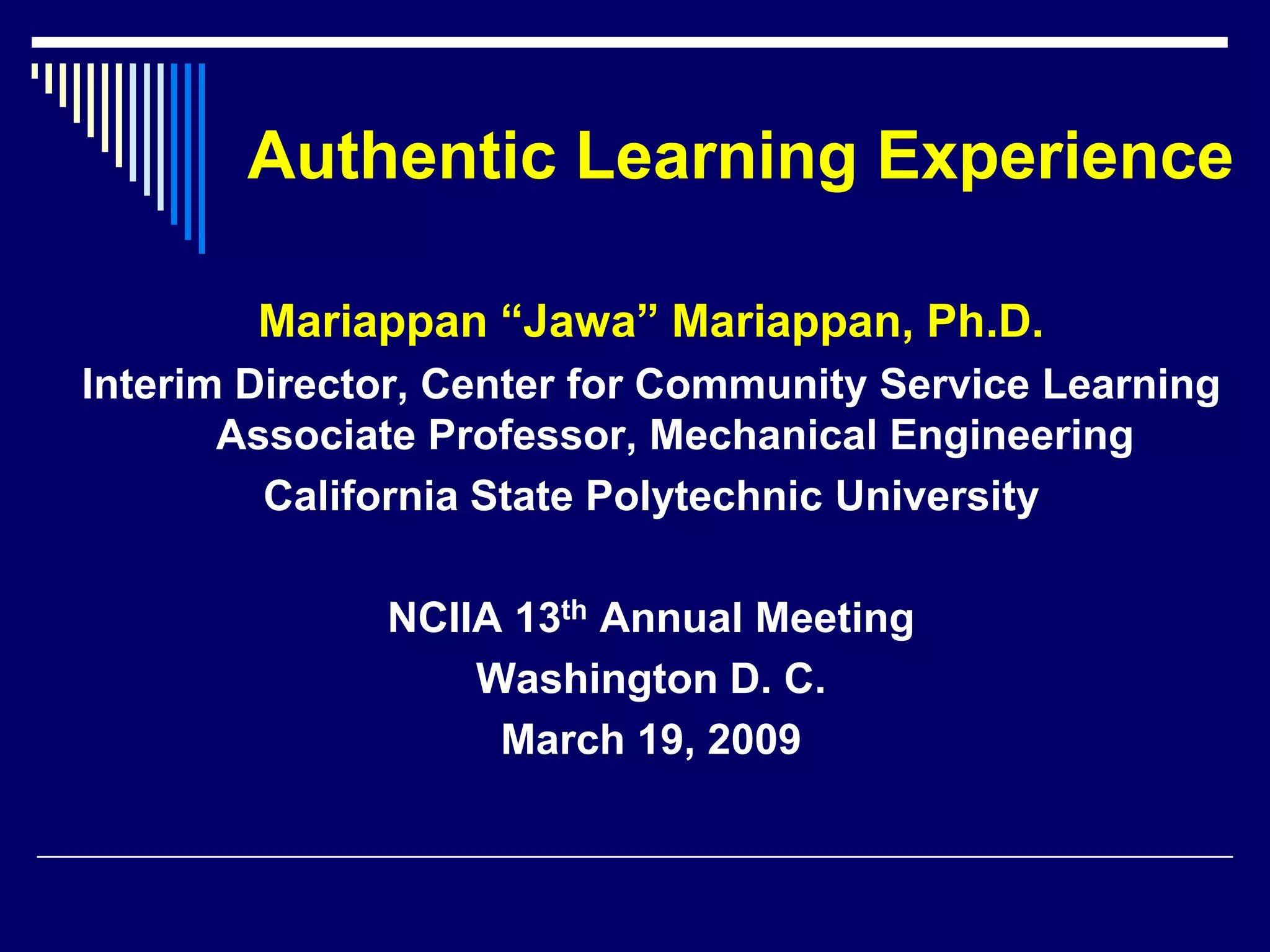 Authentic Learning Experience | PPTX