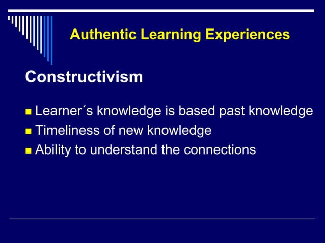 Authentic Learning Experience | PPT