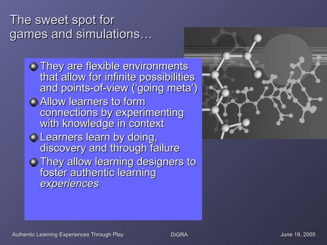 Authentic Learning Experiences Through Play | PPT