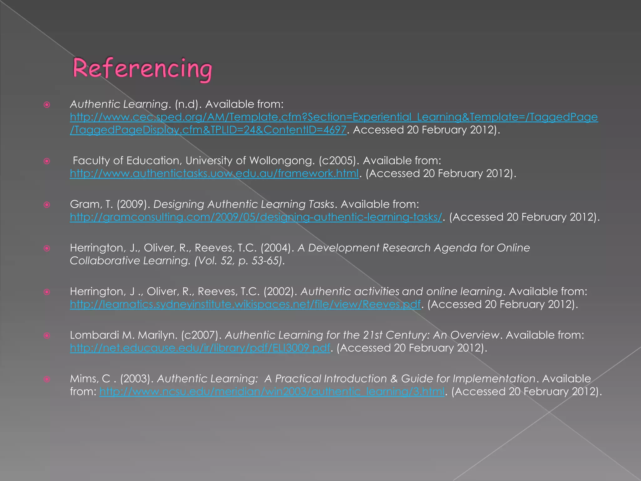 Authentic learning tasks | PPT