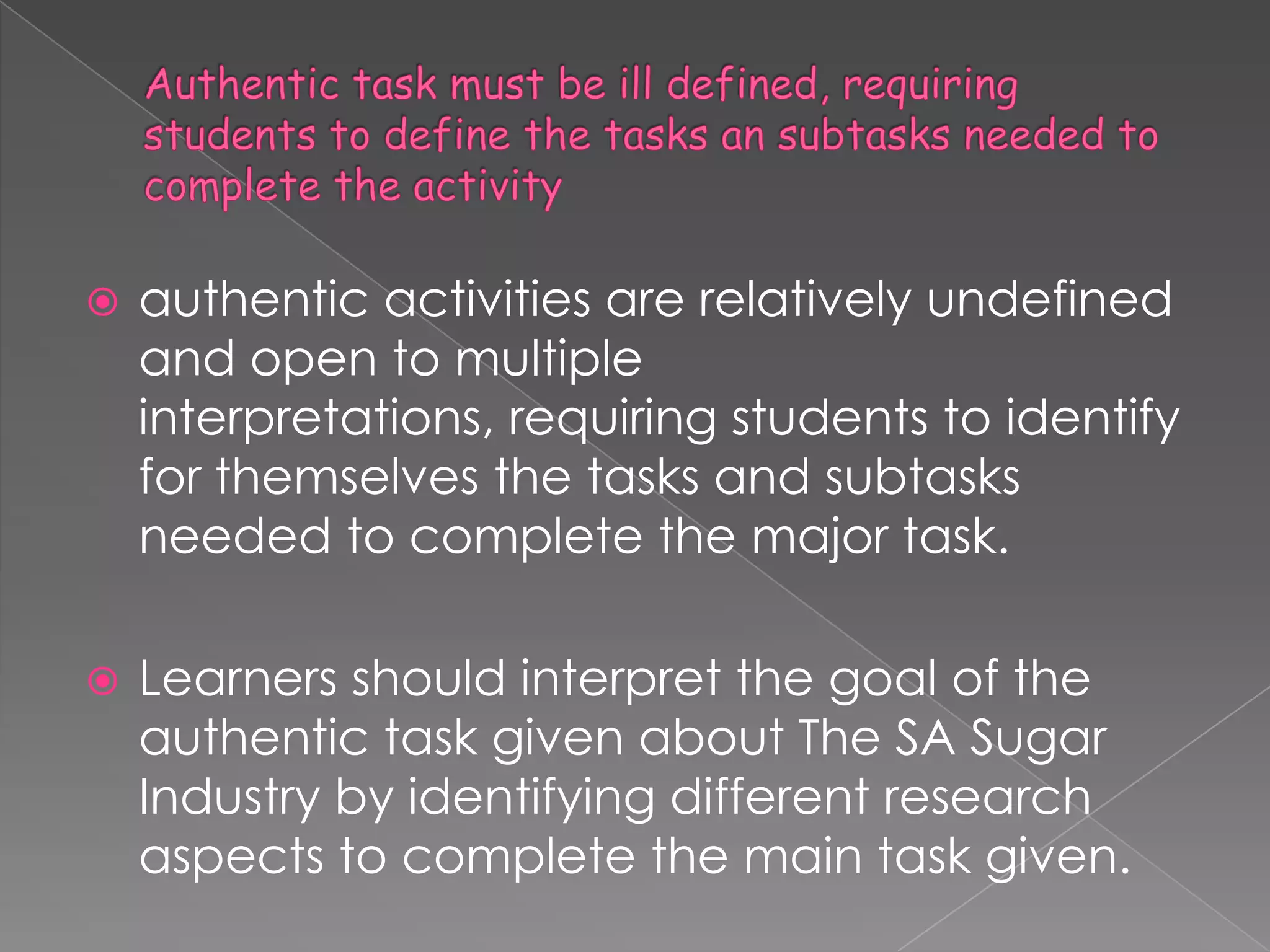 Authentic learning tasks | PPT