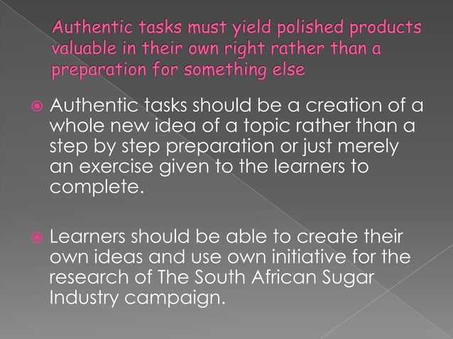 Authentic learning tasks | PPT