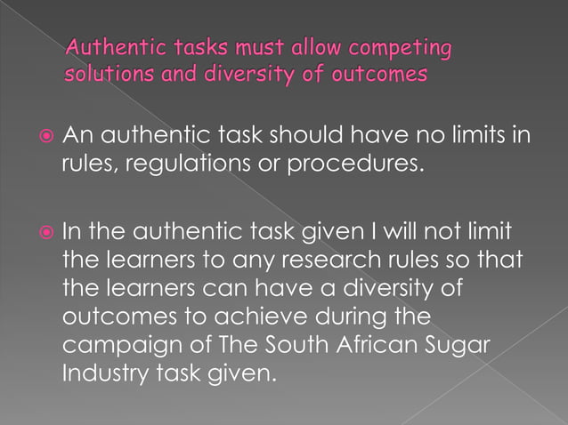 Authentic learning tasks | PPT