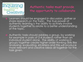 Authentic learning tasks | PPT