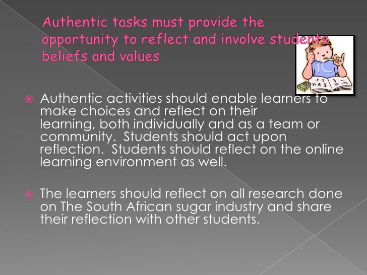 Authentic learning tasks