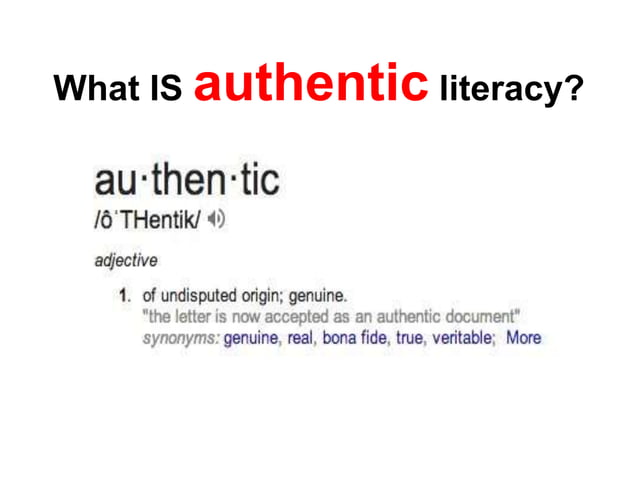 Authentic Literacy | PDF