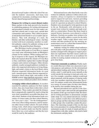 Authentic Literacy Activities For Developing Comprehension And Writing ...