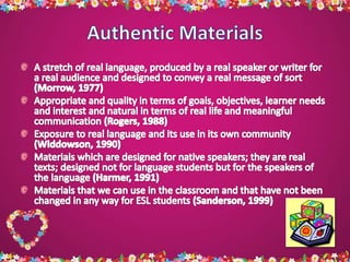 Authentic materials | PPTX
