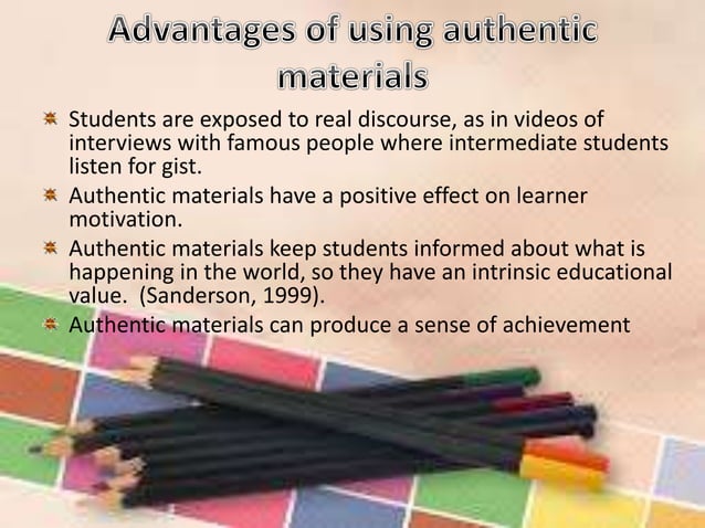 Authentic materials | PPTX