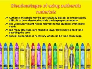 Authentic materials | PPTX