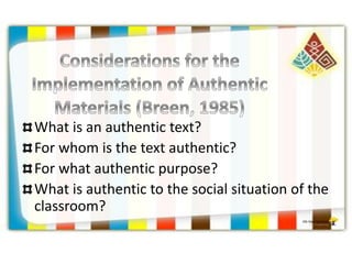 Authentic materials | PPTX