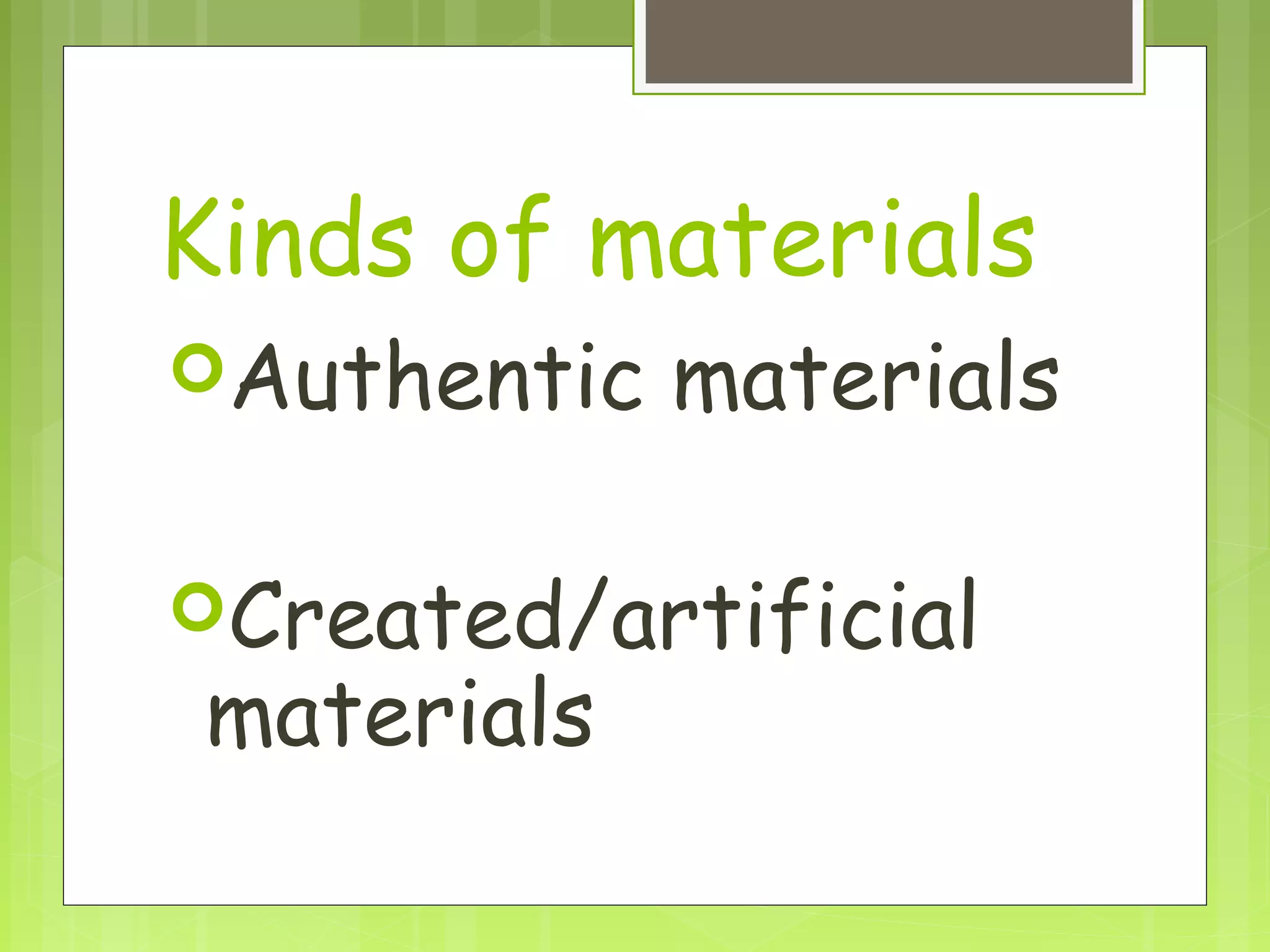 Authentic materials | PPT
