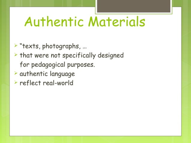 Authentic materials | PPT