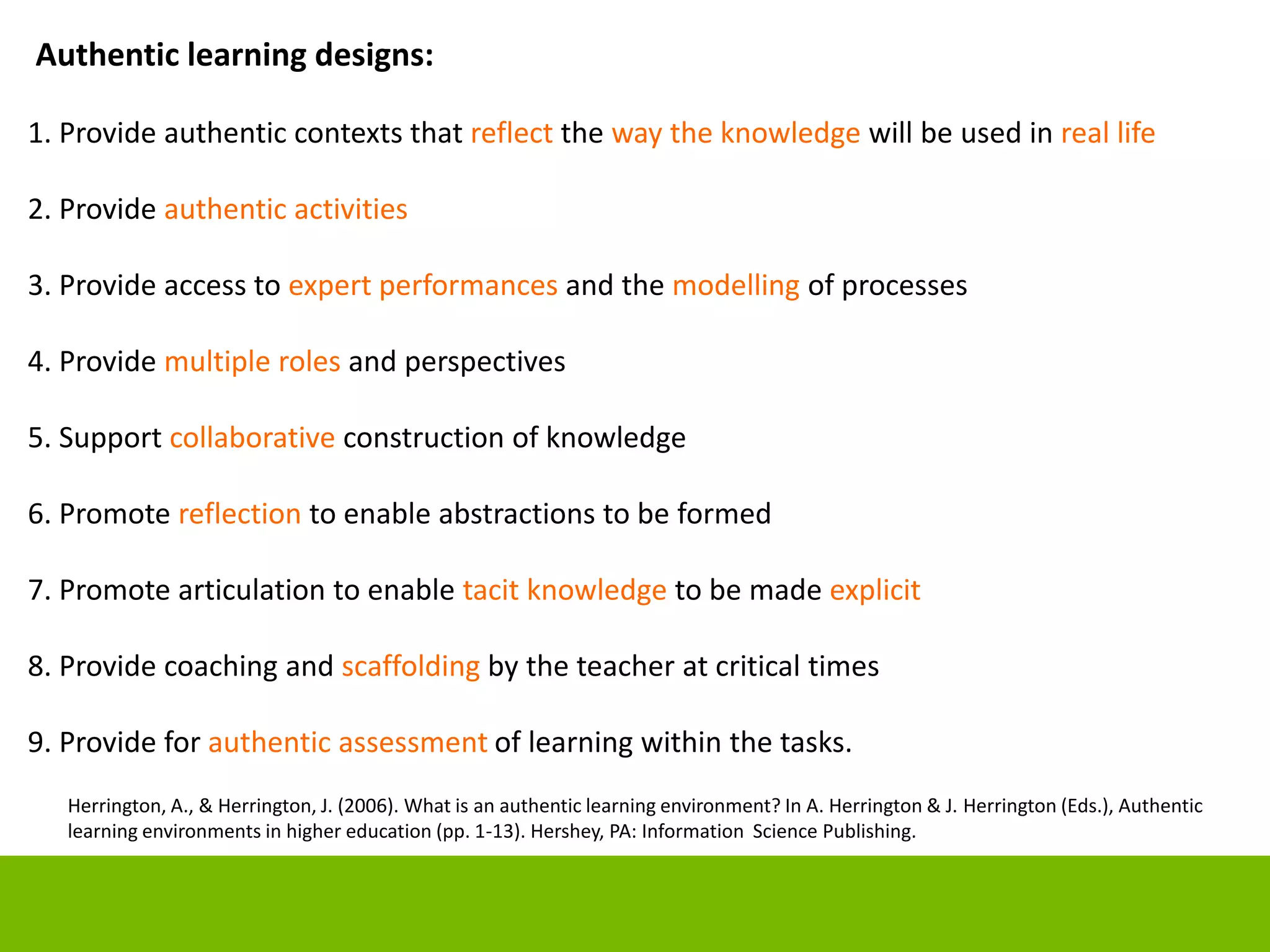 Authentic online learning | PPTX