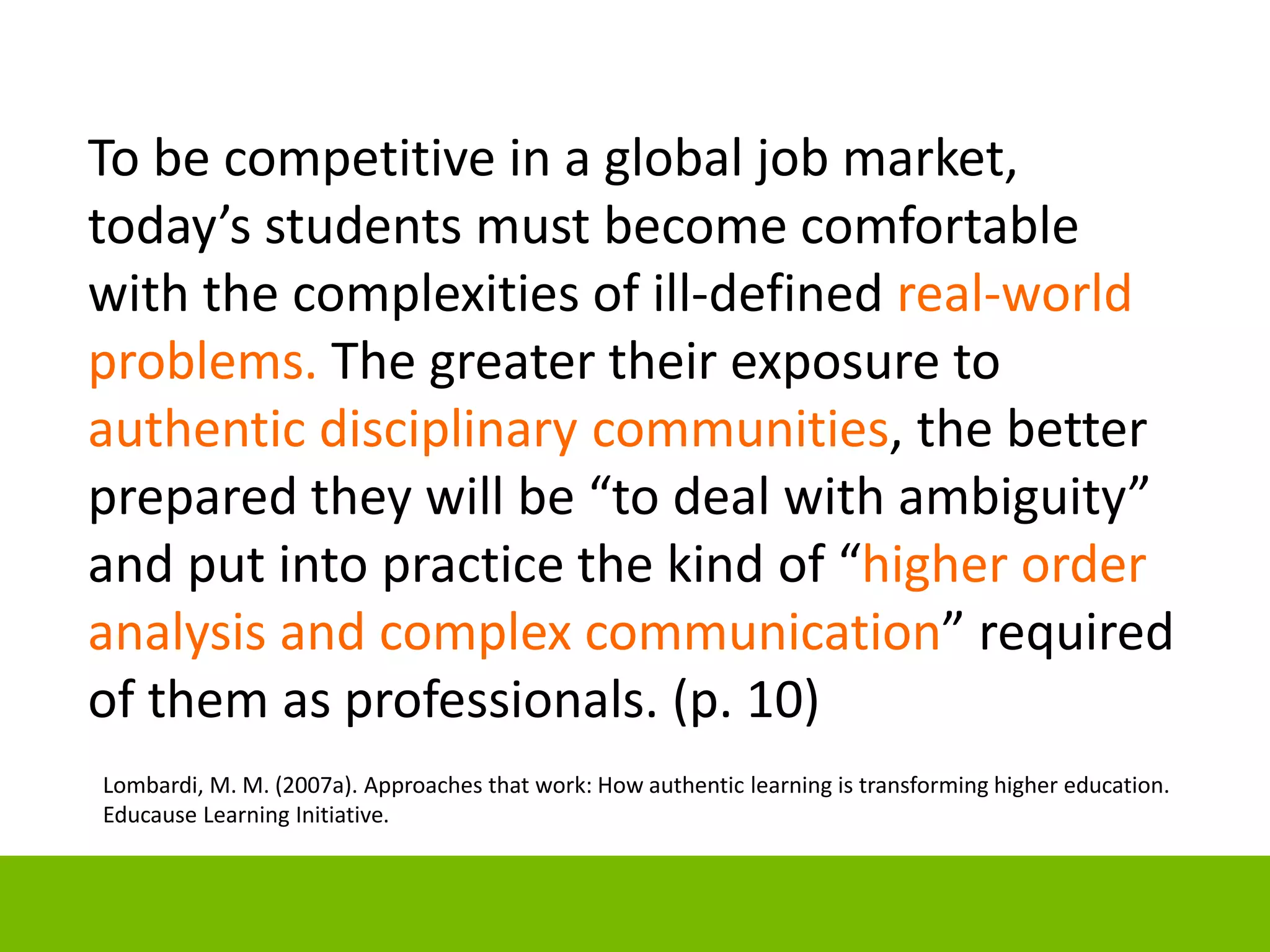 Authentic online learning | PPTX