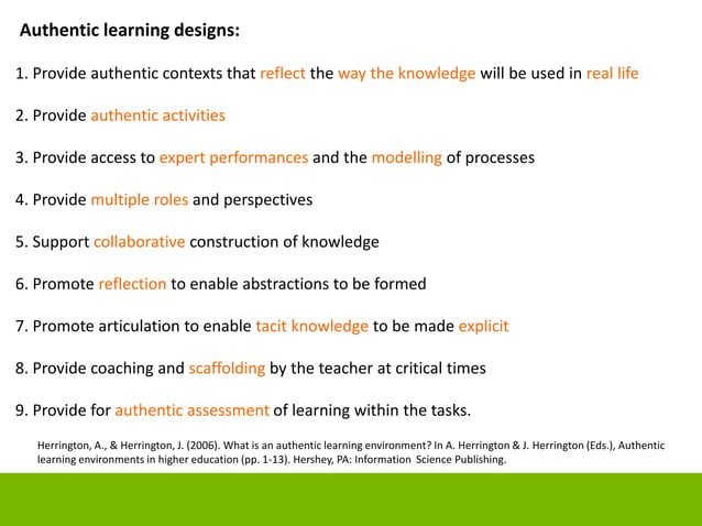 Authentic online learning | PPTX