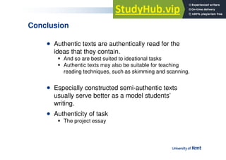 Authentic Reading Materials For Teaching EAP Problems And Solutions | PDF