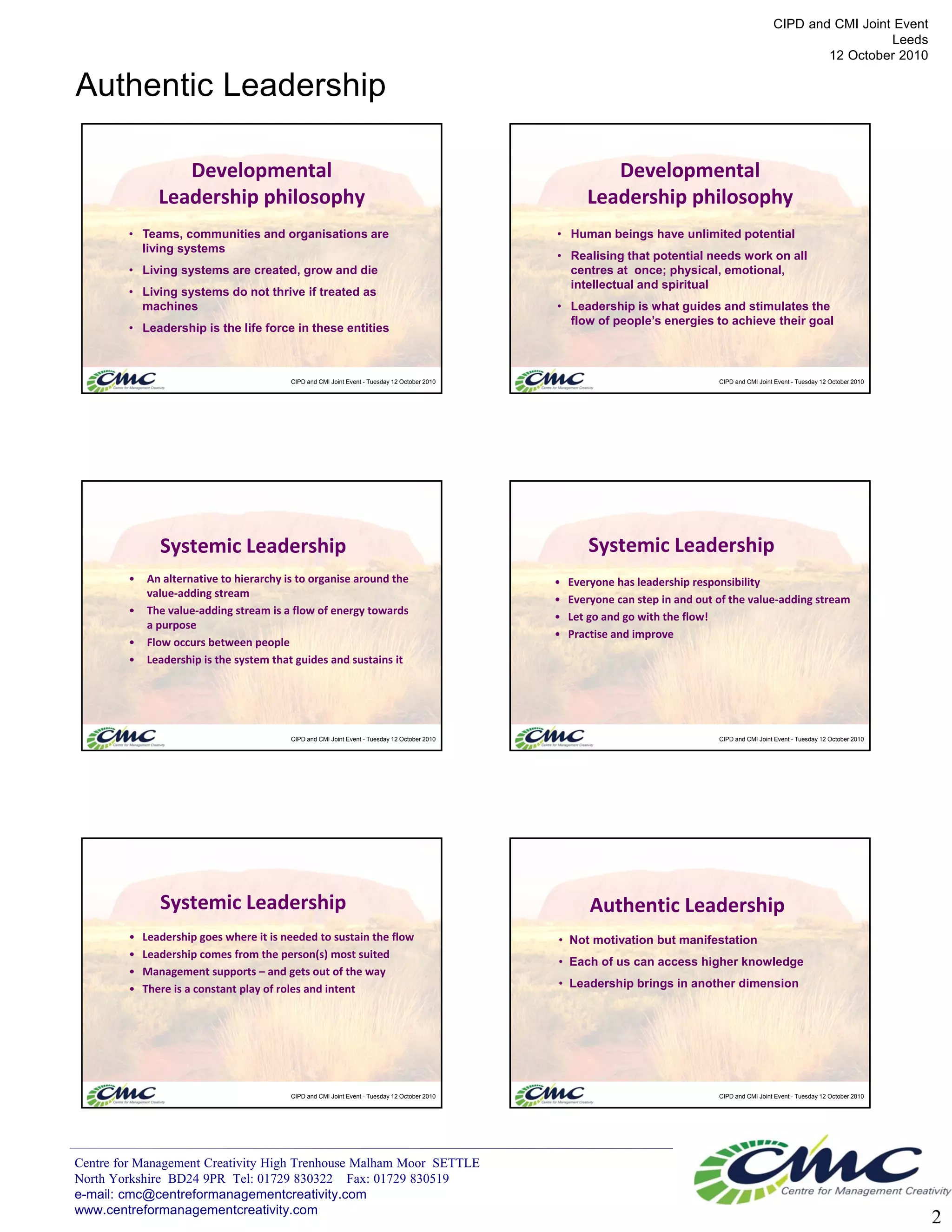 Authentic Systemic Leadership Handout | PDF