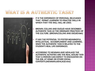 What is a Authentic task | PPTX