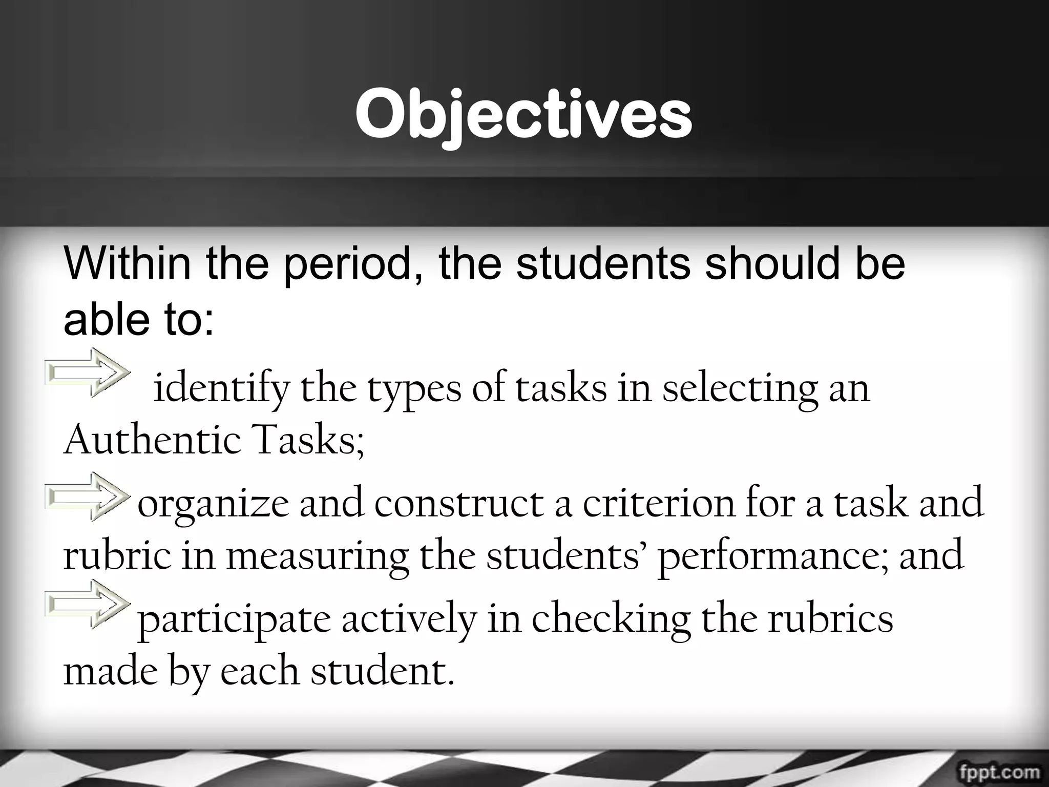 Authentic Tasks | PPTX