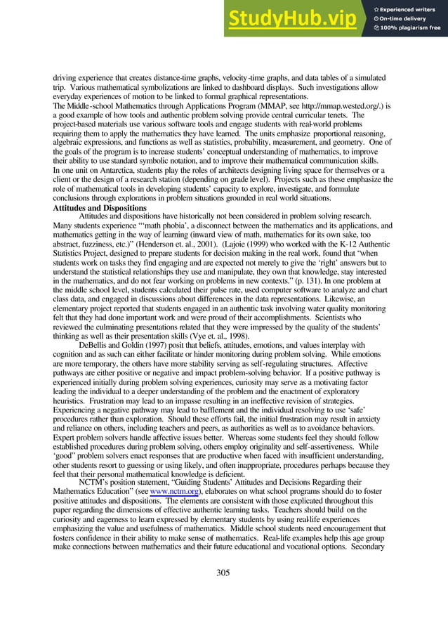 Authentic Tasks And Mathematical Problem Solving Pdf